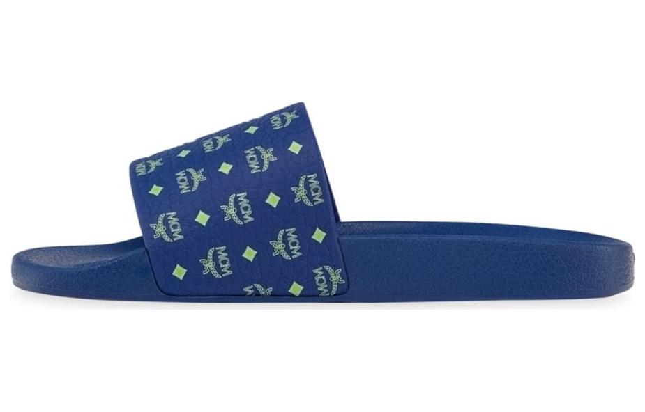 (Women) MCM Rubber Slides 'Blue Fashion' MESCAMM11L6 - MESCAMM11L6 ...