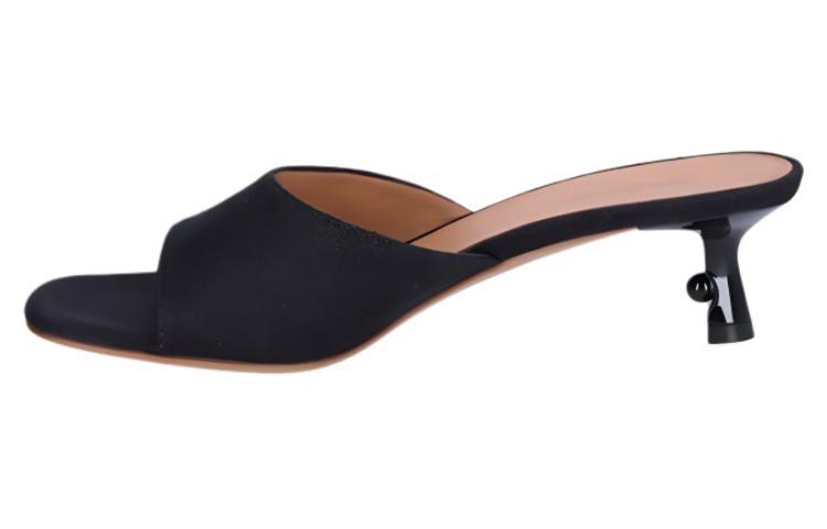 Buy (Women) Off-White Leather Round Toe Slide 'Black Stiletto ...