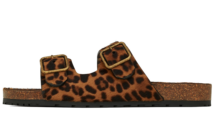 (Women) Saint Laurent JIMMY Slide Sandal 'Leopard Print ...