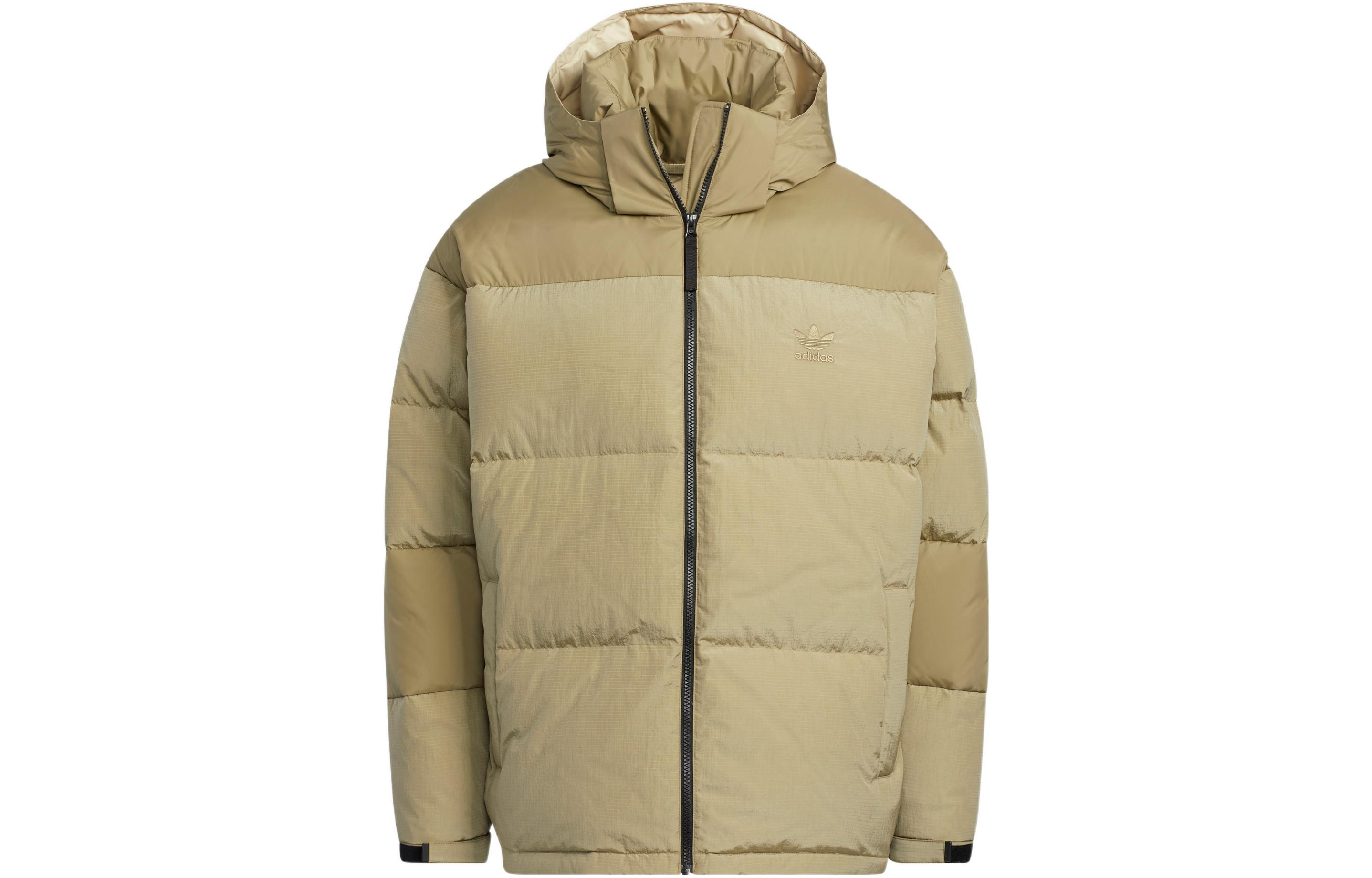 Buy adidas Originals Green Goose Down Hooded Jacket with Embroidered ...