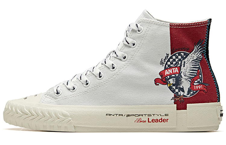 Buy Anta High Top Canvas Shoes 'White Blue Red' 11948680-11 - Novelship