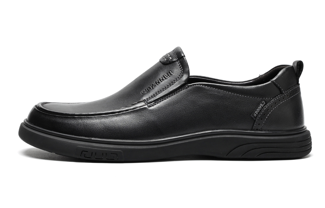 C°BANNER Casual Leather Slip-On Shoes 'Black Business Casual ...