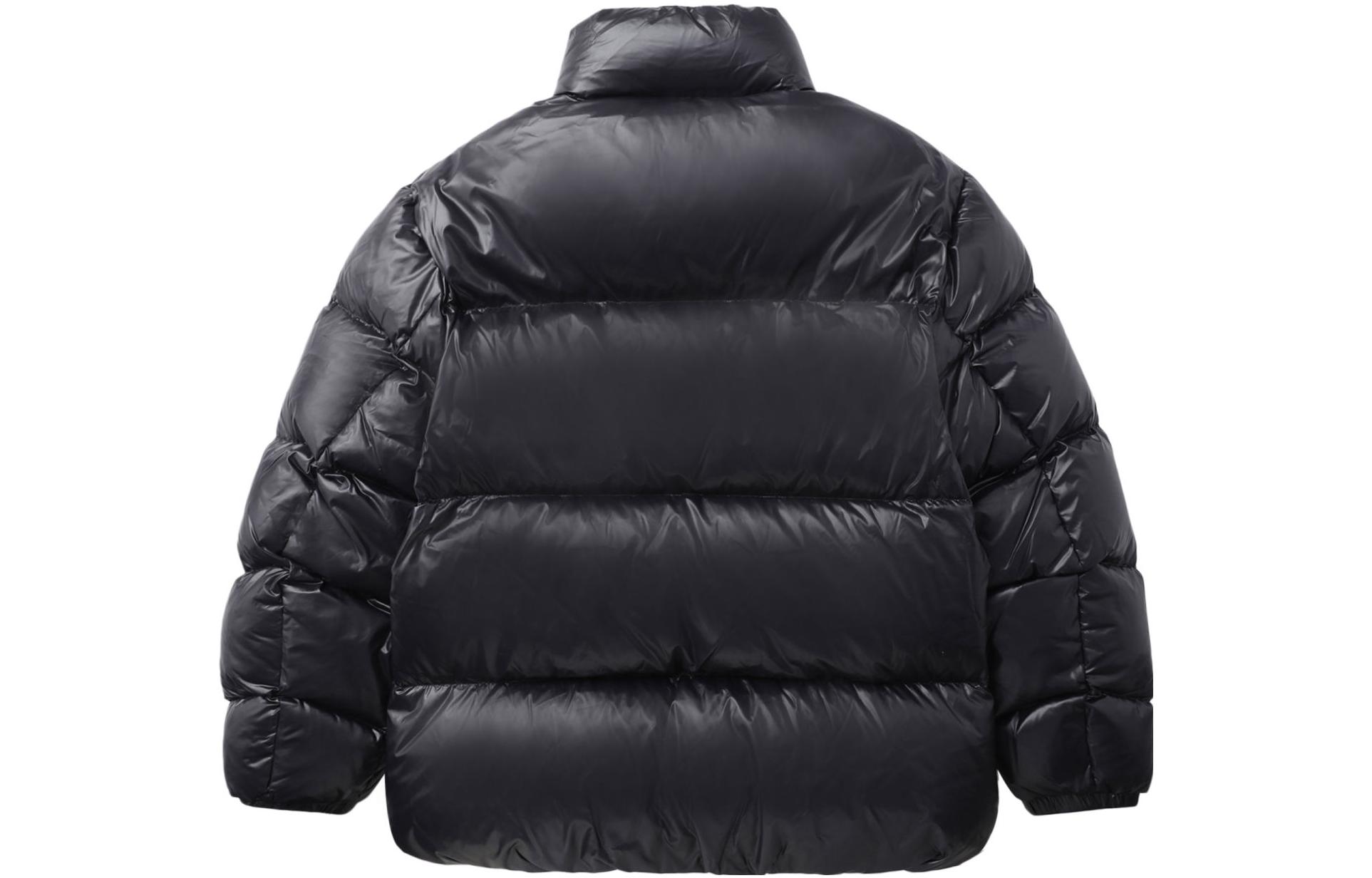 Buy Carhartt WIP FW23 Black Solid Stand Collar Zip Puffer Jacket ...