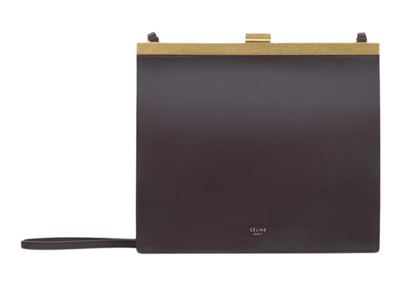 Celine Clasp Shoulder Bag Mini Burgundy - Novelship