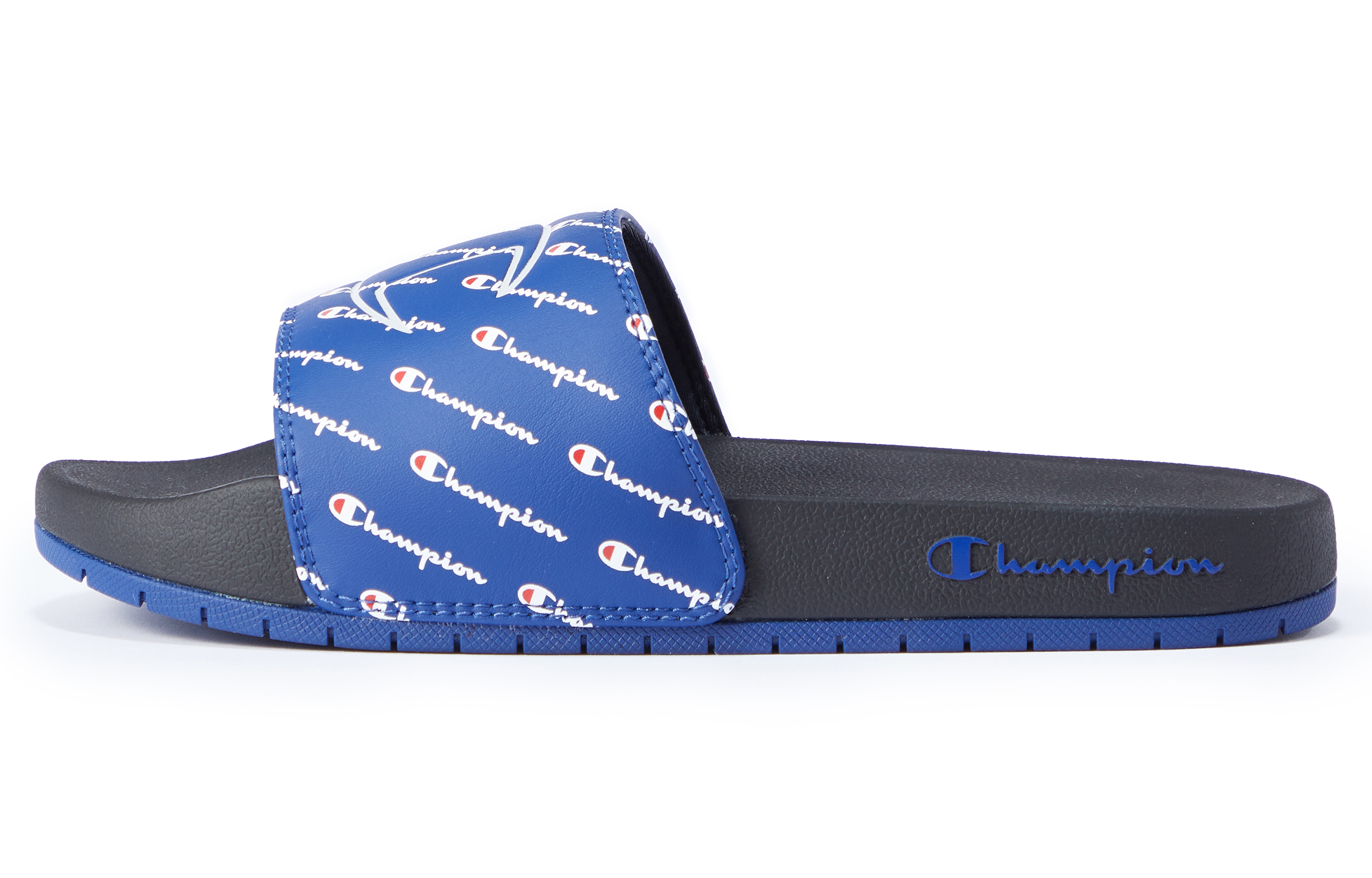 Buy Champion Logo Slides 'Blue Full Print' U1CFASU04M1 - Novelship