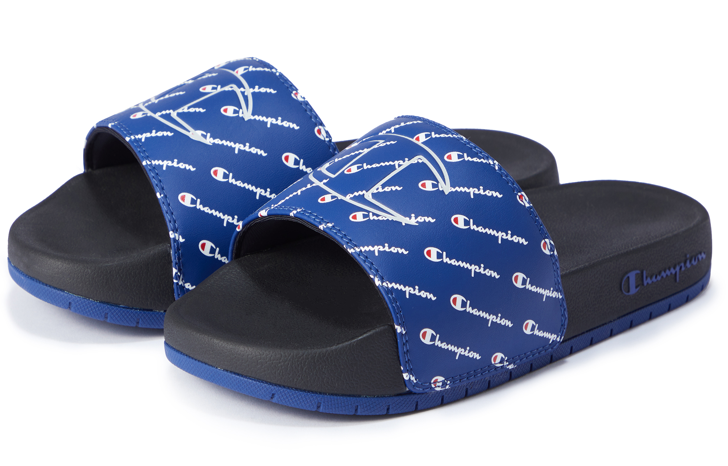 Champion Logo Slides 'Blue Full Print' U1CFASU04M1 - U1CFASU04M1 ...