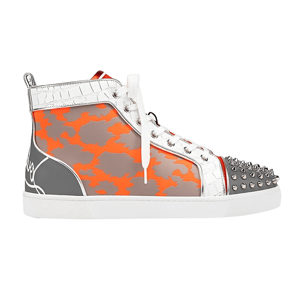 Christian Louboutin Fun Lou Spikes Flat High 'Reflex Orange Camo ...