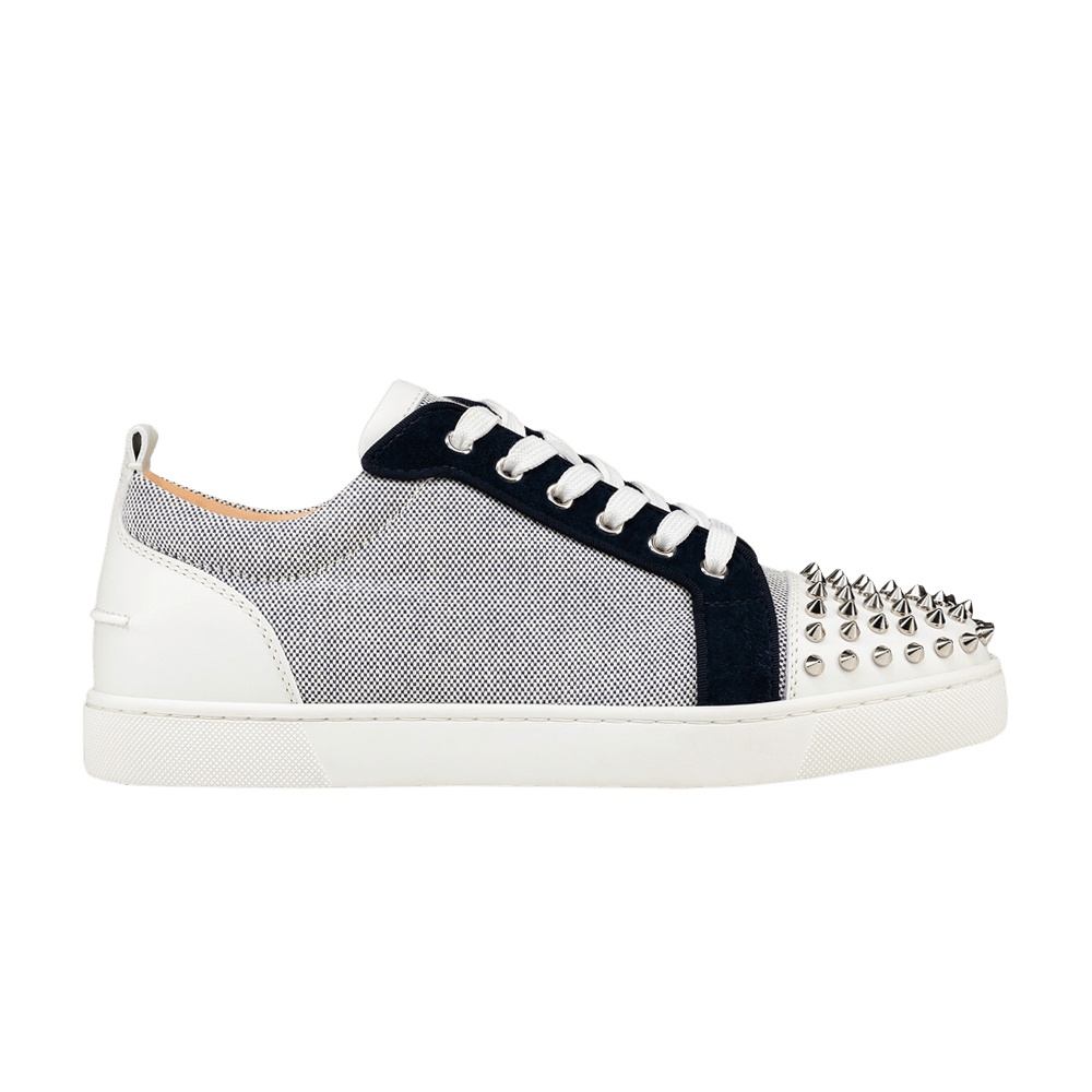 Christian Louboutin Louis Junior Spikes Orlato Flat 'White Navy ...