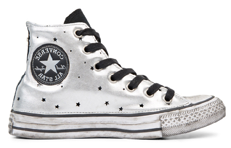 Buy Converse Chuck Taylor All Star Metallic Silver Star Leather High ...