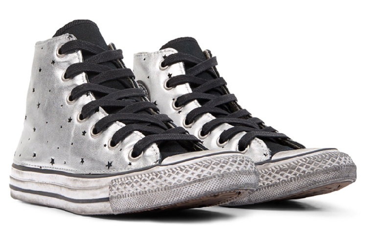 Buy Converse Chuck Taylor All Star Metallic Silver Star Leather High ...