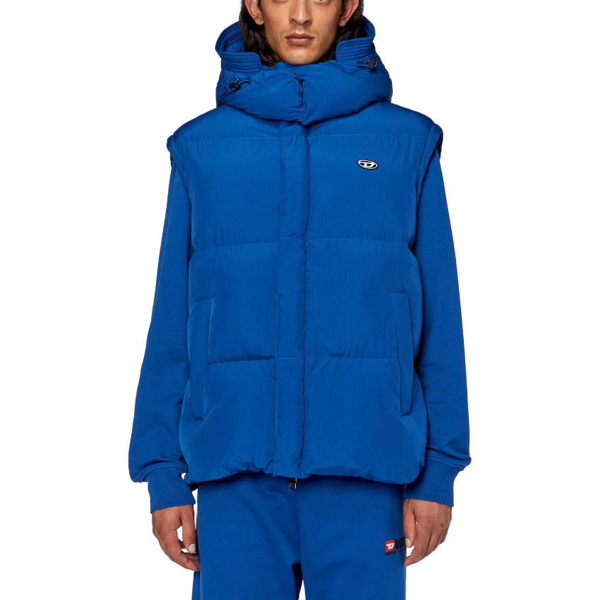 Comprar DIESEL Solid Logo Detachable Hood Vest - Blue A106020AEAI-8EK ...
