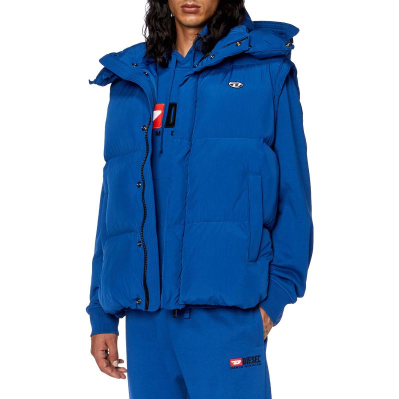 Comprar DIESEL Solid Logo Detachable Hood Vest - Blue A106020AEAI-8EK ...