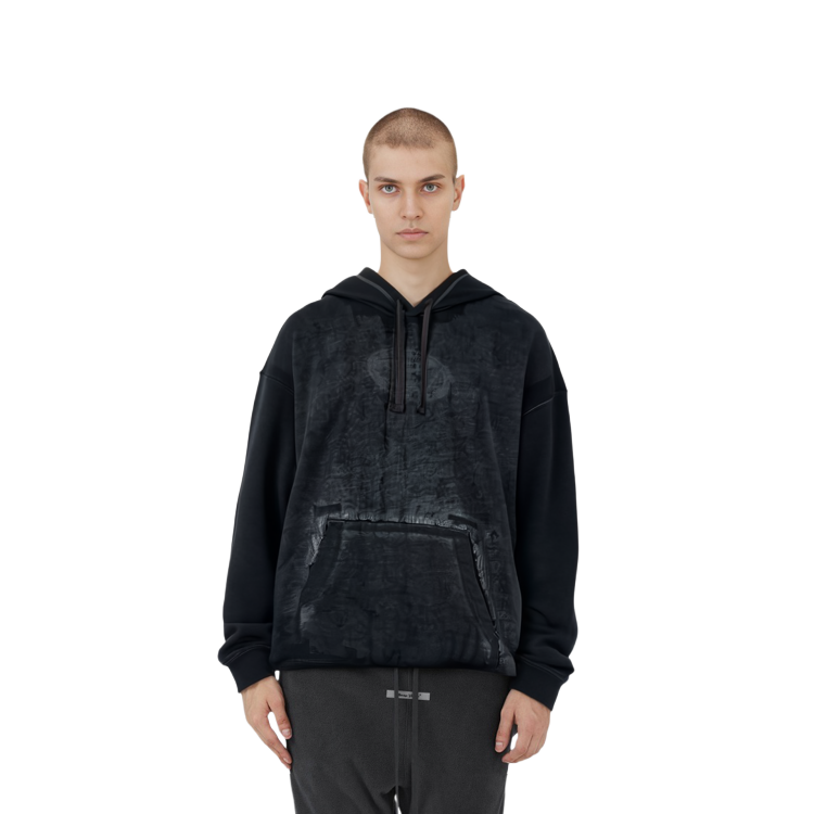 Comprar DIESEL FW22 Black Solid Logo Hoodie Long Sleeve Sweatshirt ...