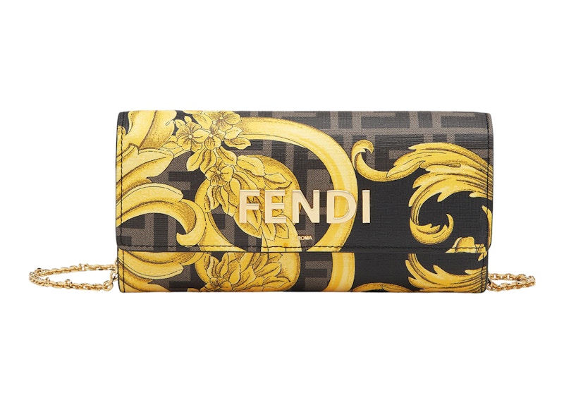 Buy Fendi Fendace Continental With Chain Black - Novelship