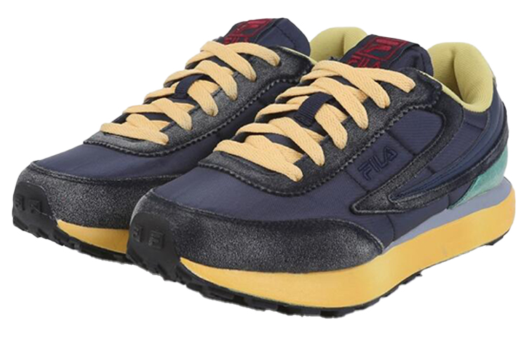 Buy FILA Pontino Washing Low Top Running Shoes Black/Blue/Yellow ...