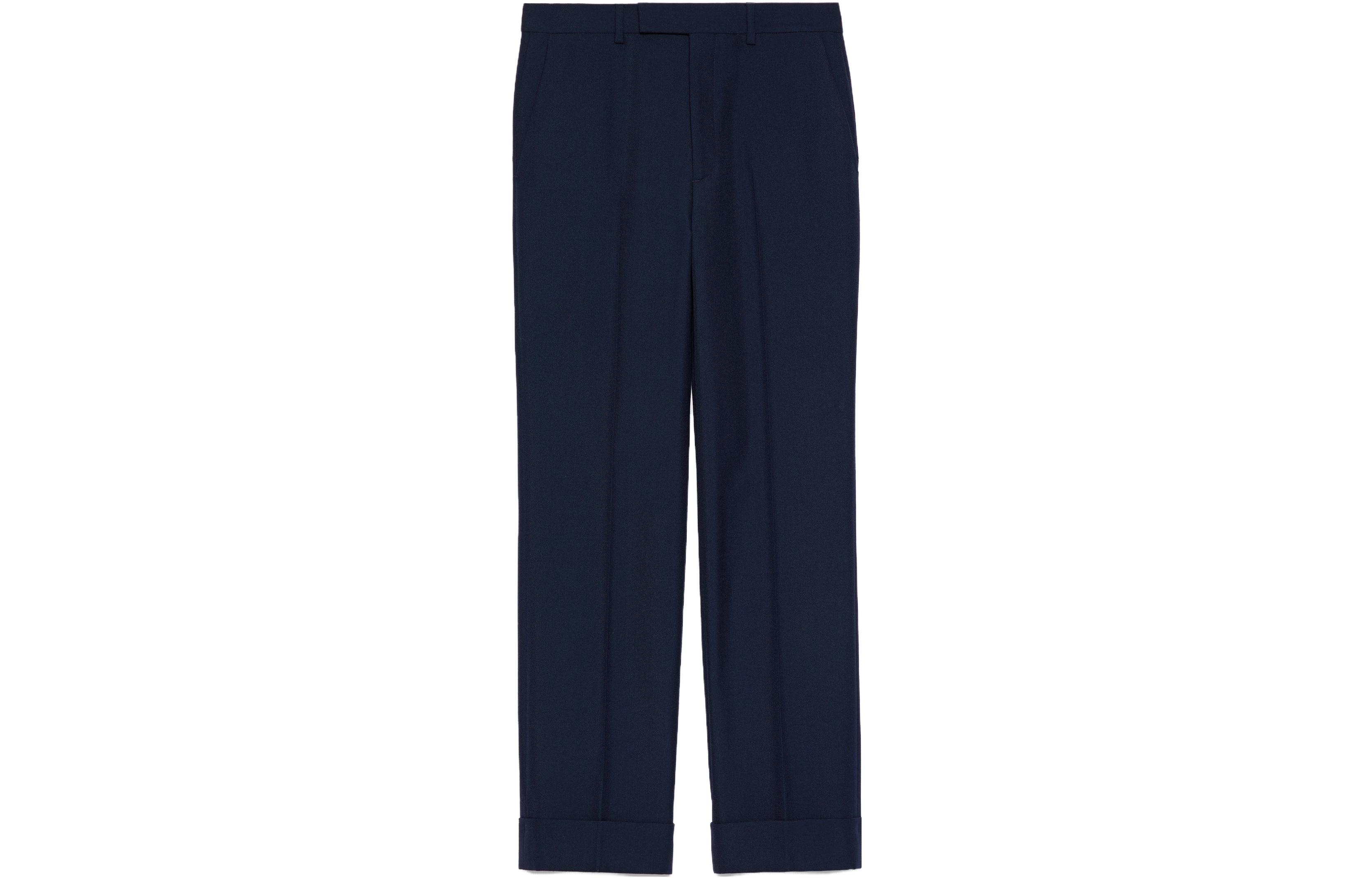 购买 古驰SS23男士羊毛斜纹直筒裤 - 海军蓝 756407-ZAMII-4440 - Novelship