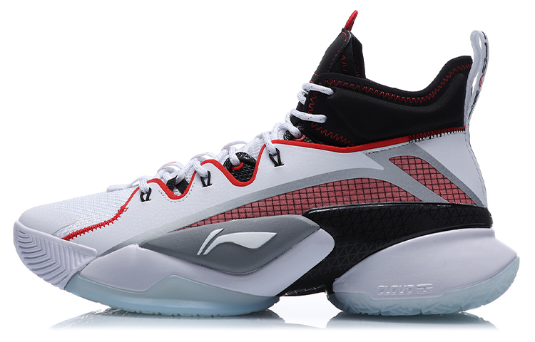 Li-Ning Air Raid 7 Premium High Basketball Shoes 'White Black Red ...