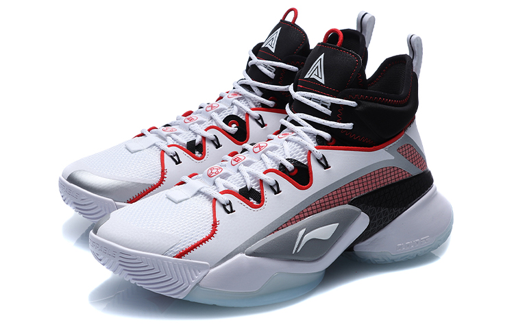 Li-Ning Air Raid 7 Premium High Basketball Shoes 'White Black Red ...