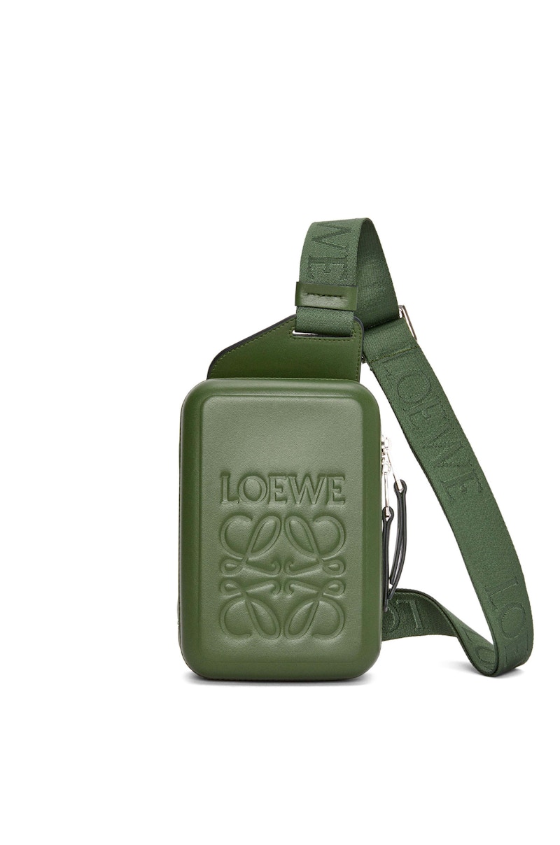 LOEWE Molded Sling in Smooth Calfskin Hunter Green - Novelship