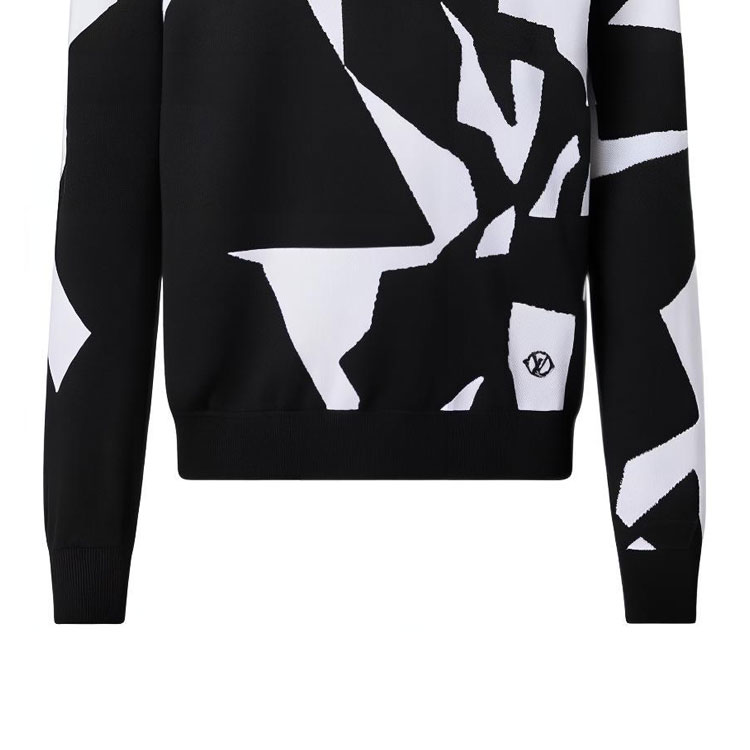 購買 路易威登 SS23 黑白標誌抽象圖案圓領毛衣. 1AAU2Y - Novelship