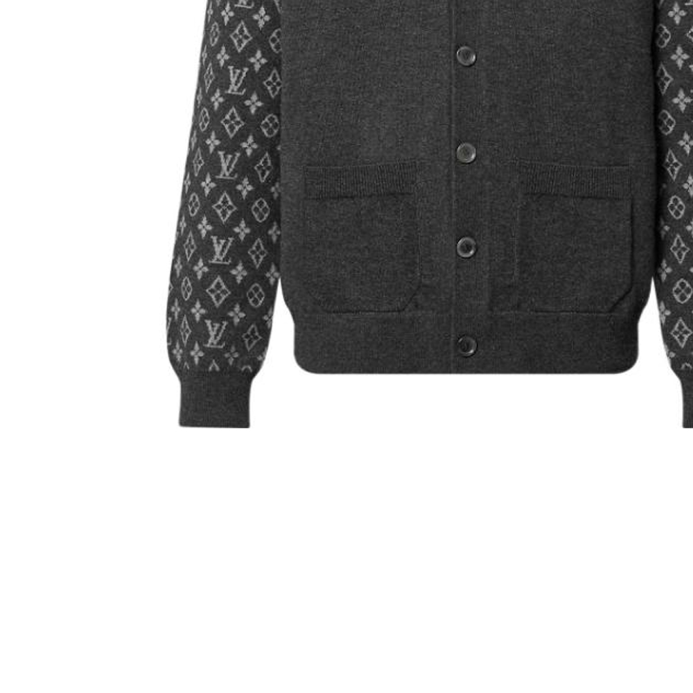 購買 路易威登 SS23 經典Logo V領針織針扣開襟毛衣 灰色 1AATM2 - Novelship
