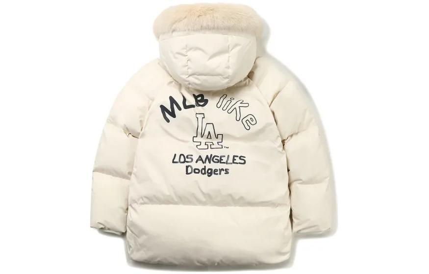 Buy MLB Unisex Ivory Hooded Lettering Down Jacket 3ADJEC1 - Novelship