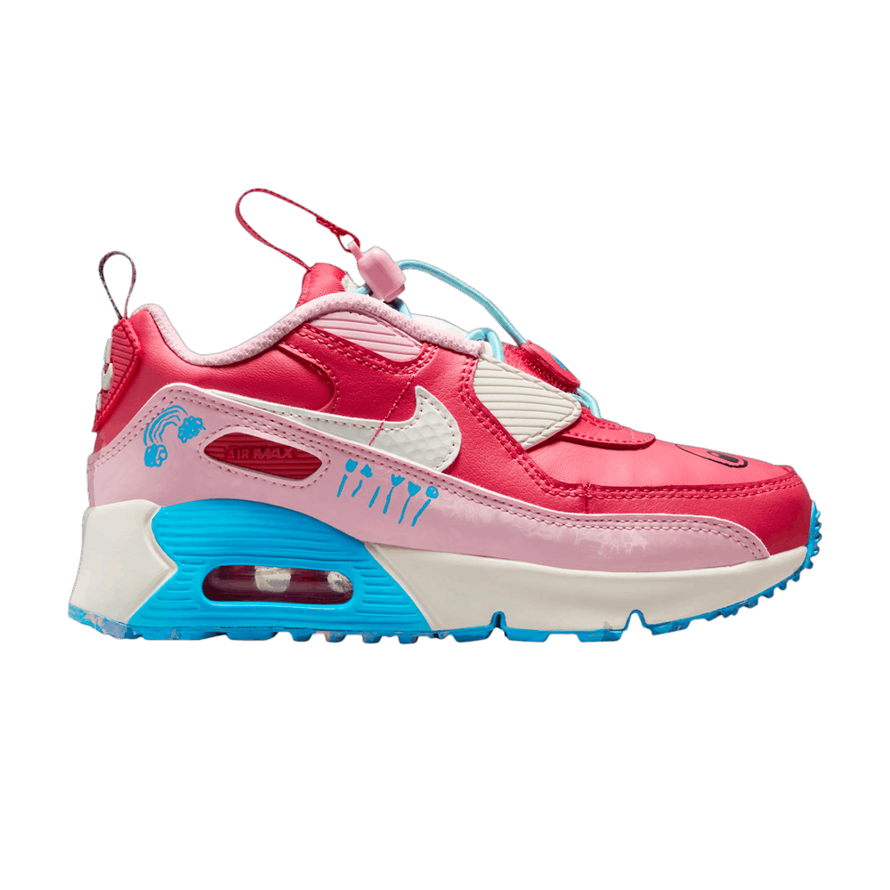 (Preschool) Nike Air Max 90 Toggle SE 'Light Fusion Red Blue Lightning ...