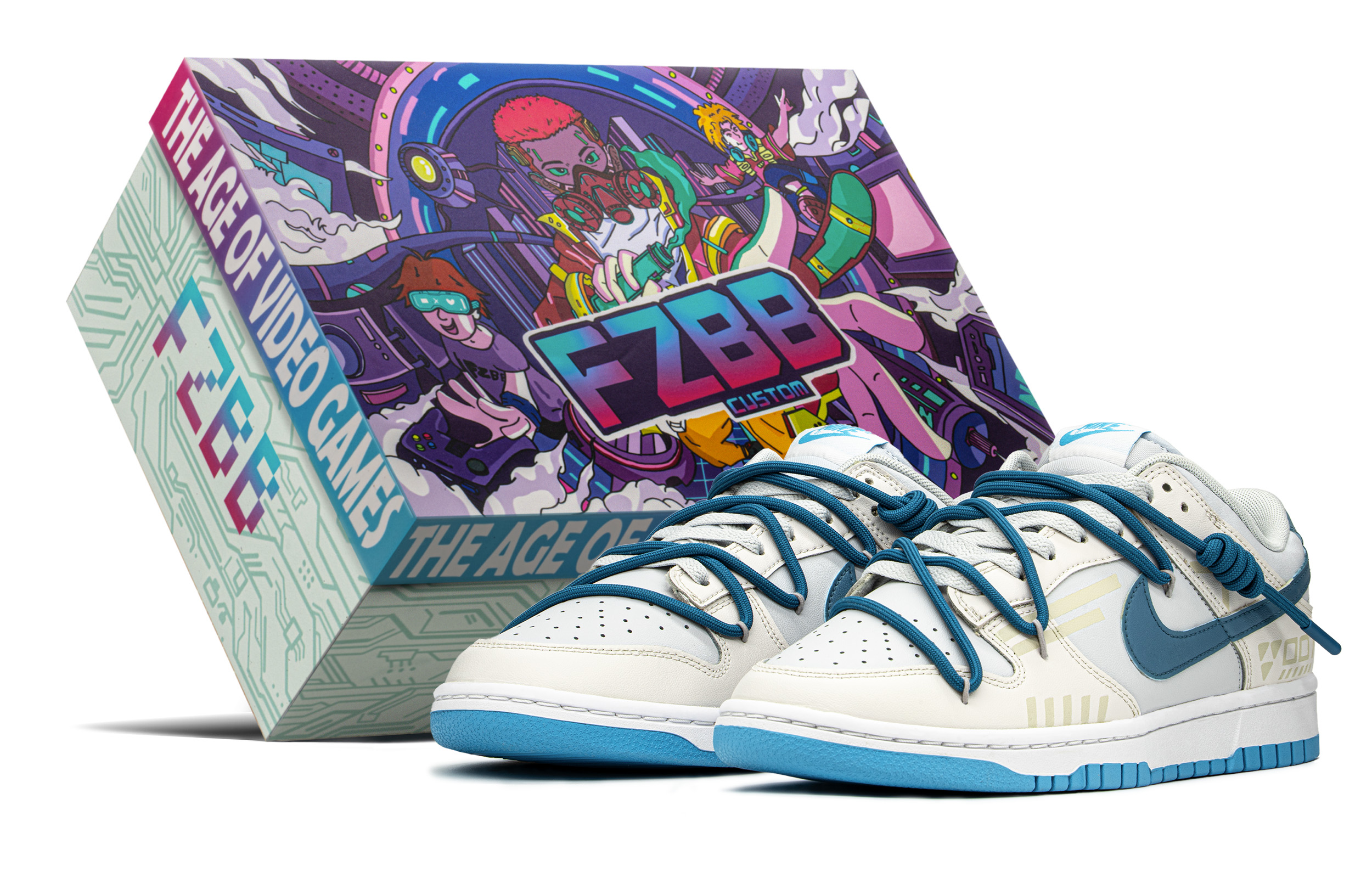 Nike Dunk Low 'Blue White Gaming' DV0831-001(TeamA-007S-BOX) - DV0831 ...