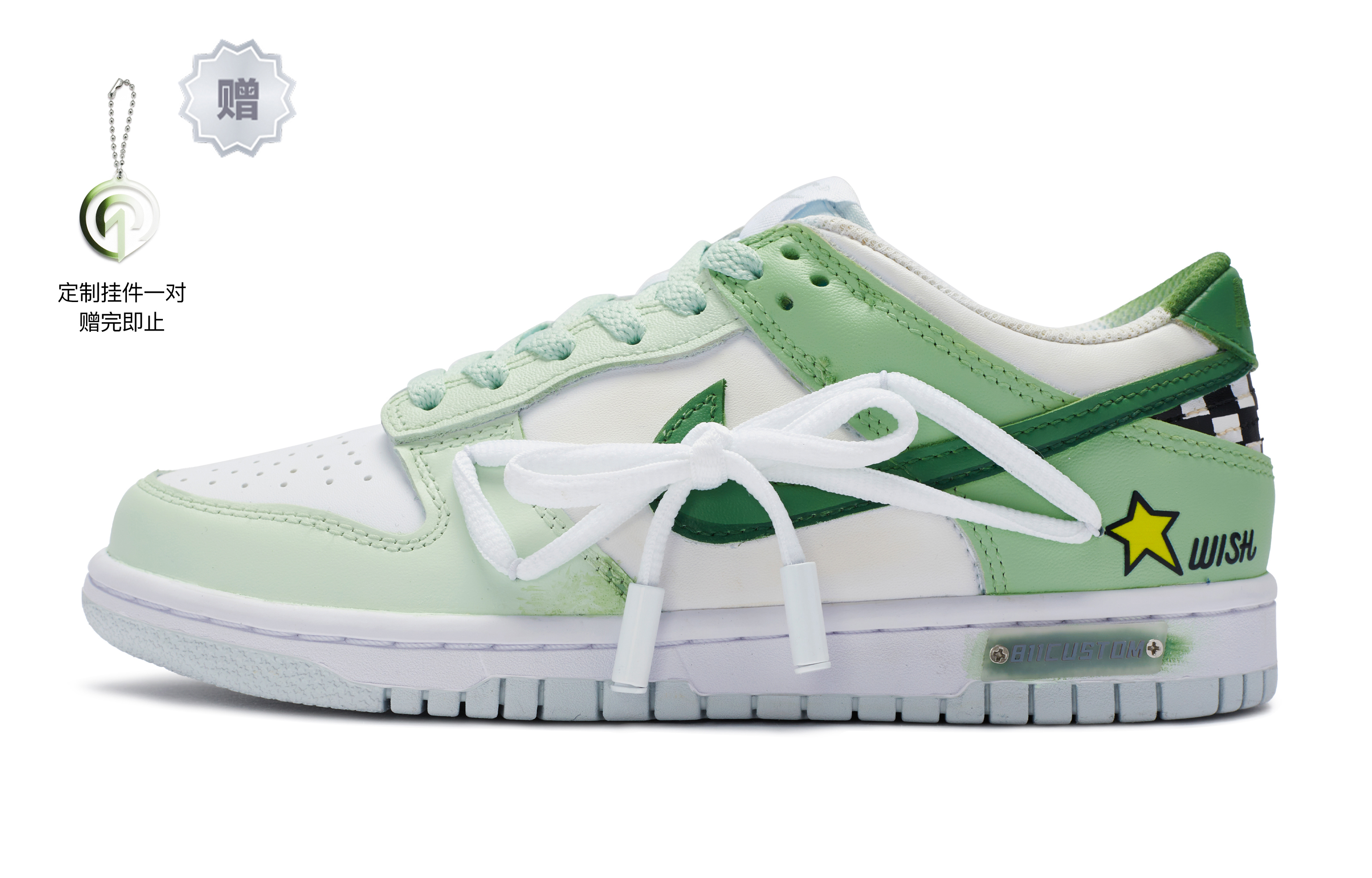 Beli Nike Dunk Low 'Star Politics with Bow Accessory White Green ...