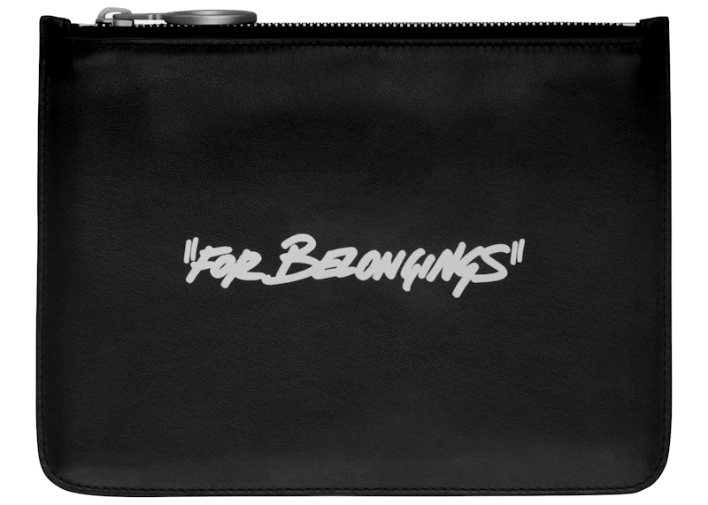 Buy OFF-WHITE Quote "For Belongings" Bold Pouch Black - Novelship