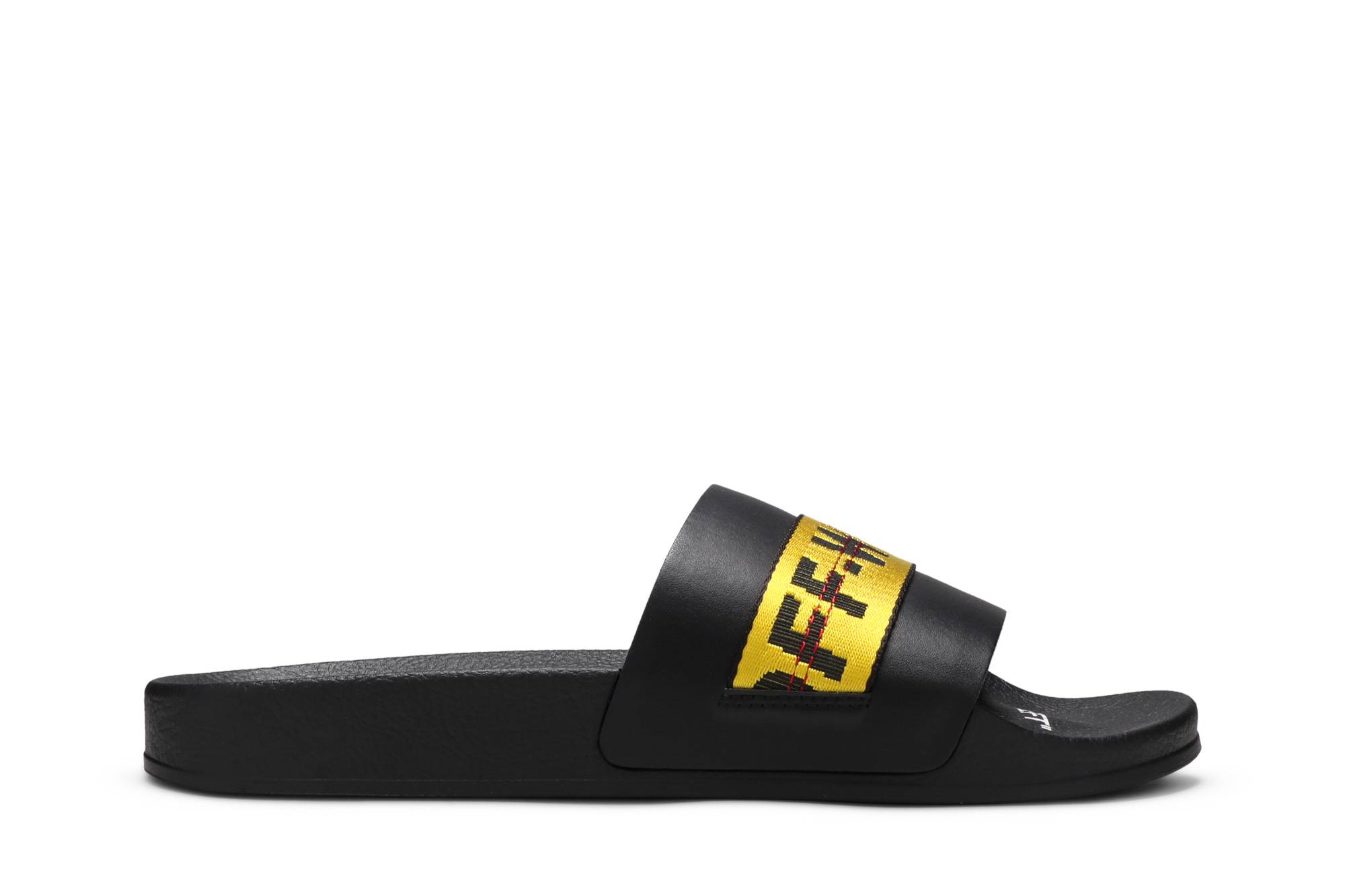Off-White Industrial Sliders 'Black Yellow' OMIC001S21MAT003-1018 ...
