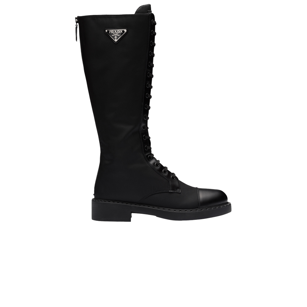 (Women) Prada Brushed Leather and Re-Nylon Boot 'Black' 1W906M-3LLB-F0002 - 1W906M-3LLB-F0002 ...