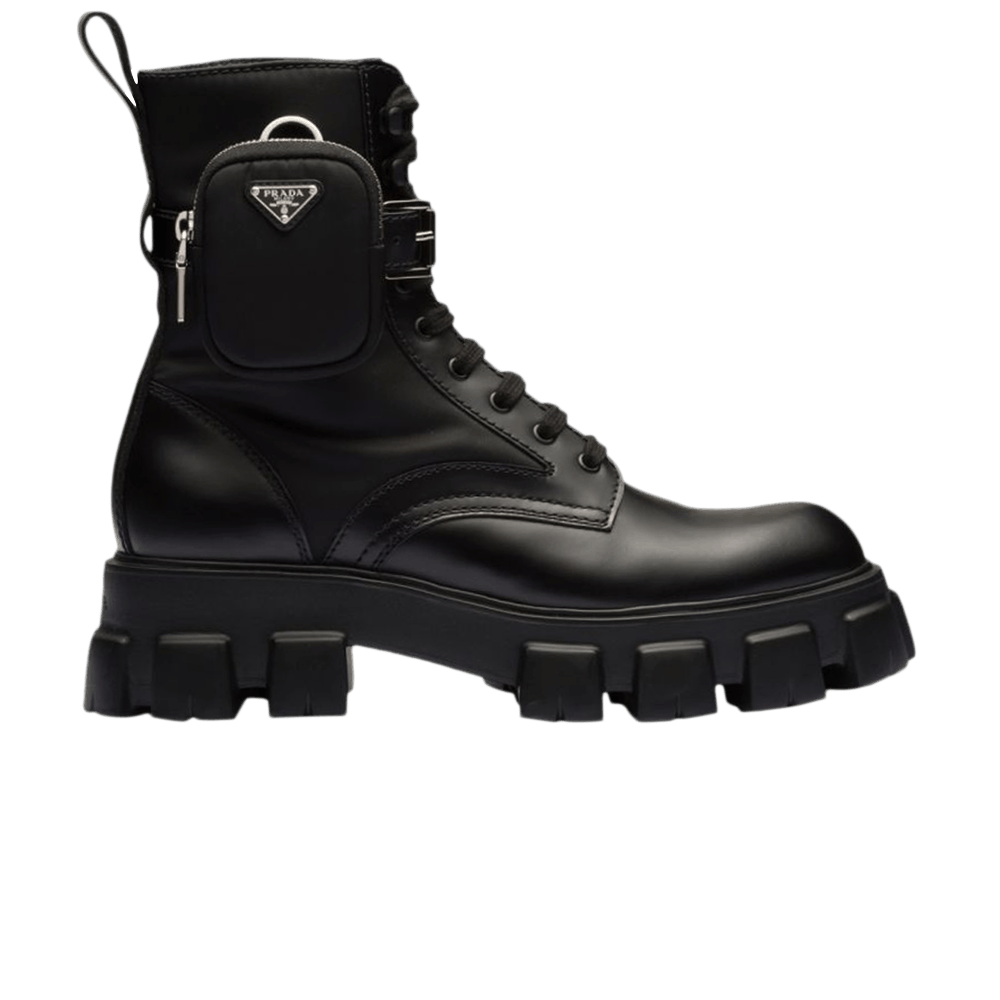 Prada Monolith Brushed Leather and Nylon Boot 'Black' 2UE007-3LFR-F0002 - 2UE007-3LFR-F0002 ...