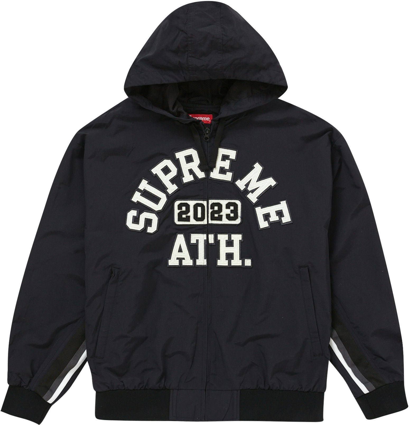 Supreme Appliqué Hooded Track Jacket Black - Novelship Supreme Appliqué Hooded Track Jacket Black - Novelship