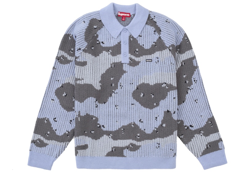 Buy Supreme Small Box Polo Sweater (FW24) Blue Camo - Novelship